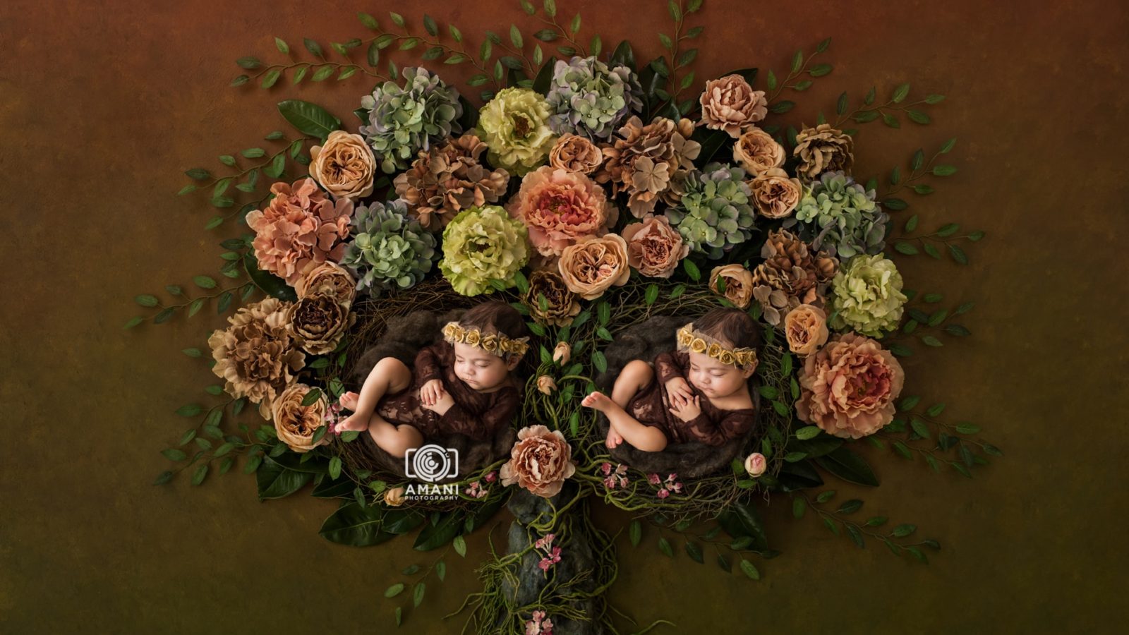 Baby Fatima & Baby Mariam Twins Newborn Photos - Amani Photography